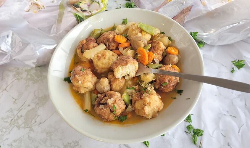 Receta Albóndigas de merluza con menestra "propuesta de @cocineraymadre ...